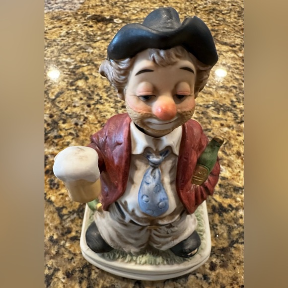 Art | Vintage Hobo Drunk Clown Music Box Whead Movement Small Chip ...